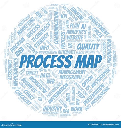 Process Map Typography Word Cloud Create With The Text Only Stock Illustration Illustration