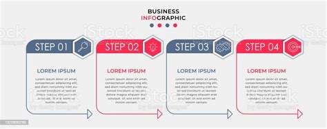 아이콘과 4가지 옵션 또는 단계가 있는 비즈니스 인포그래픽 디자인 템플릿 벡터입니다 프로세스 다이어그램 프레젠테이션 워크플로 레이아웃 배너 플로우 차트 정보 그래프에 사용할