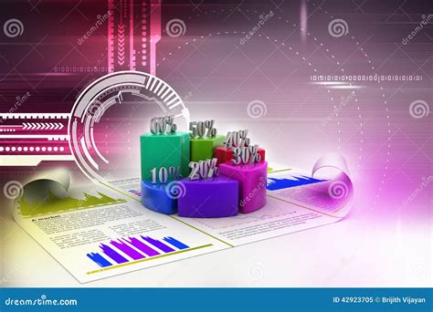 Pie Chart With Growth Percentage Stock Illustration Illustration Of
