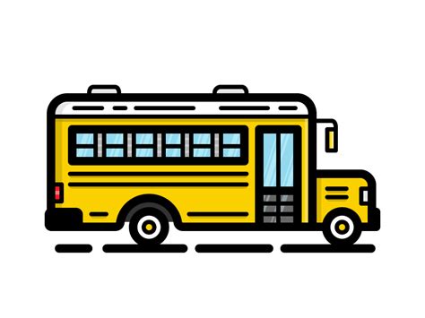 Moving Animation School Bus