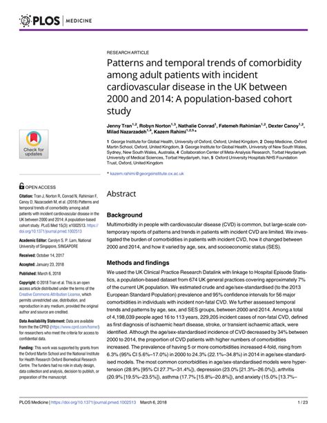Pdf Patterns And Temporal Trends Of Comorbidity Among Adult Patients With Incident