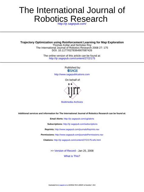Pdf Trajectory Optimization Using Reinforcement Learning For Map