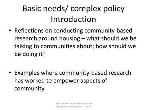 Ppt Empowering Communities Understanding Housing Needs And Advocacy Challenges Powerpoint