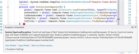 android app crashes only with debugger attached and xaml hot reload enabled when certain page is