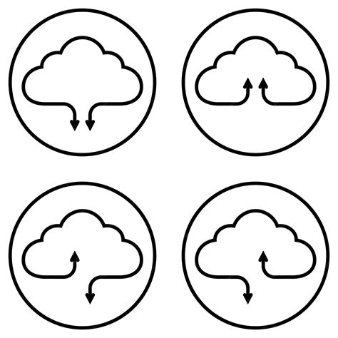 Premium Vector Set Icons Service Cloud Data Storage Vector Simple Icons Download And Upload Data