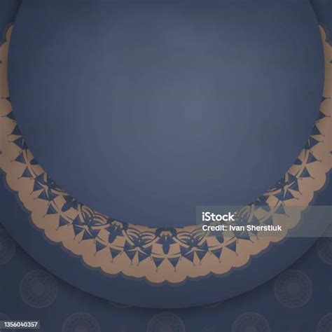 타이포그래피를 위해 준비된 고급스러운 갈색 패턴이 있는 파란색의 엽서 템플릿 0명에 대한 스톡 벡터 아트 및 기타 이미지 0명 그라데이션 기하 도형 Istock
