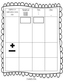 Addition And Subtraction Work Mat By Kara Rihn TPT