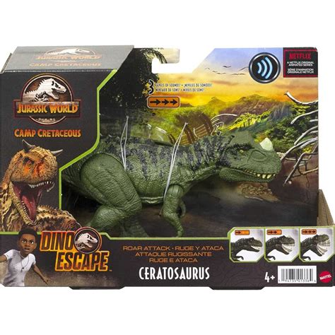 Mattel Jurassic World Camp Cretaceous Roar Attack Ceratosaurus Dinosaur
