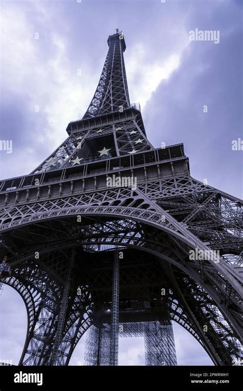 Detail From The Iconic Eiffel Tower Wrought Iron Lattice Tower