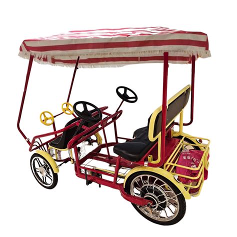 Megawheels Electric Surrey Quadracycle With Canopy Four Persons 48v