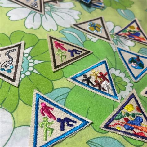 Vintage Embroidered Triangle Girl Scout Patches Blue Purple Brown 12 Etsy