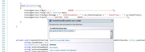 The Microsoft Dynamics Crm Club The Given Key Was Not Present In The