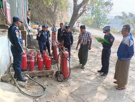 ကလေးဝမြို့တွင် စက်သုံးဆီအရောင်းဆိုင်များအား မီးဘေးအန္တရာယ်ကာကွယ်ရေး ကွင်းဆင်းစစ်ဆေး