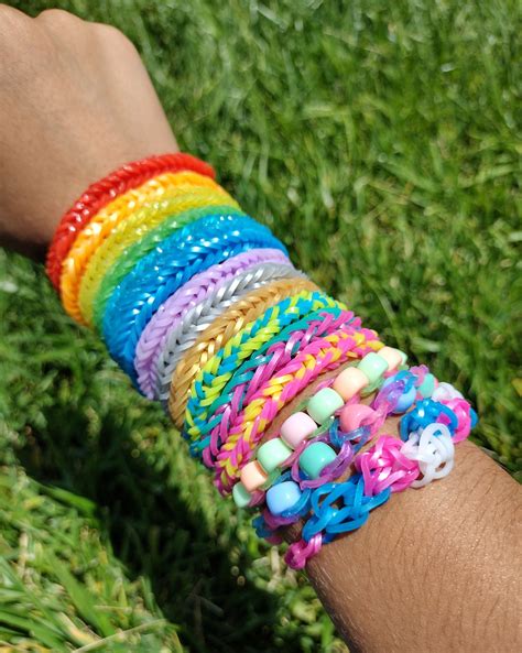 Colorful Handmade Rainbow Loom Bracelets Etsy