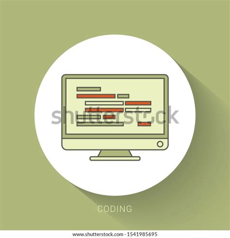 Programming Coding Concept Code On Screen Stock Vector Royalty Free