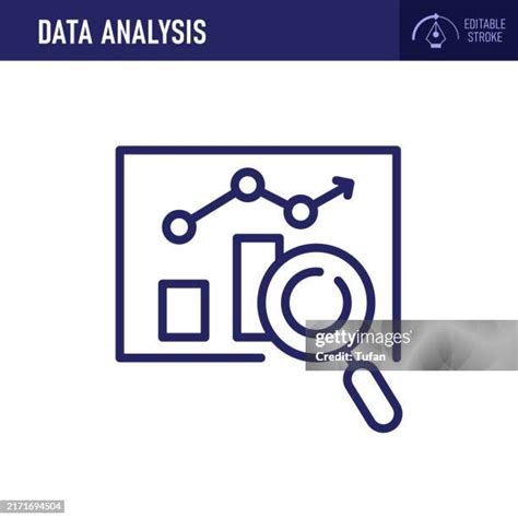 Data Analysis Icon Analytics Magnifying Glass Statistics Chart Research Insights High Res Vector