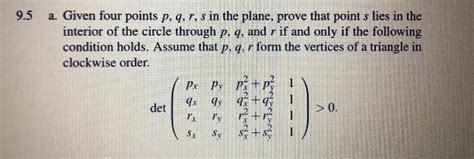 Solved 9 5 A Given Four Points P Q R S In The Plane Chegg Com