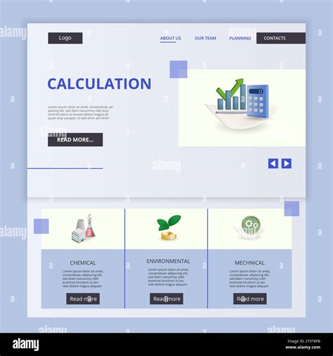 calculation flat landing page website template chemical environmental