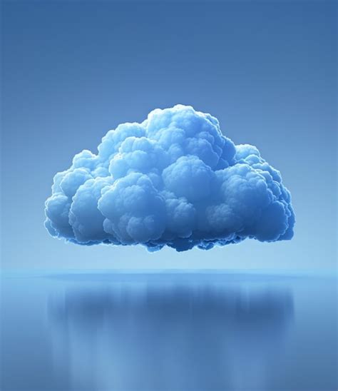 Premium Photo Blue Cloud Floating On Blue Background