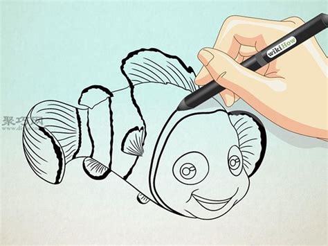 小鱼尼莫简笔画 尼莫简笔画 小鱼简笔画 大山谷图库