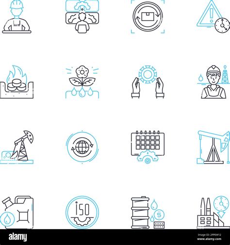 Assembly Line Linear Icons Set Automation Efficiency Production