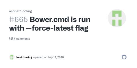Bowercmd Is Run With Force Latest Flag · Issue 665 · Aspnettooling · Github