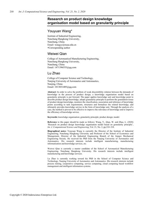 Pdf Research On Product Design Knowledge Organisation Model Based On Granularity Principle