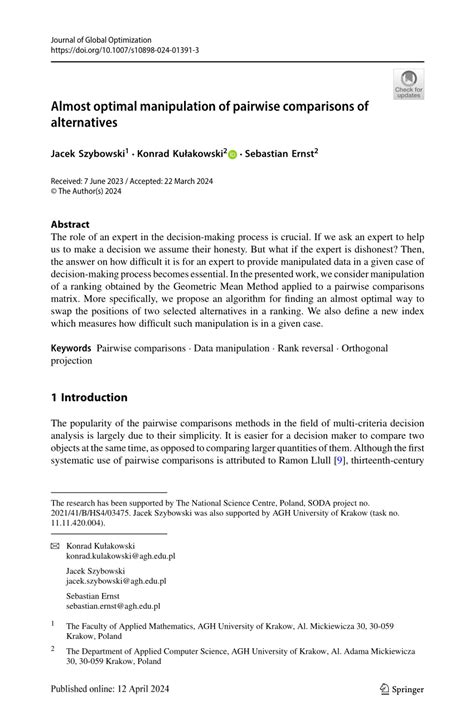 pdf almost optimal manipulation of pairwise comparisons of alternatives