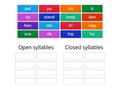 Open And Closed Syllable Words Teaching Resources