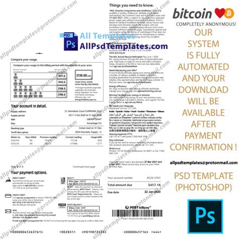 Australia Agl Bill Template All Psd Templates