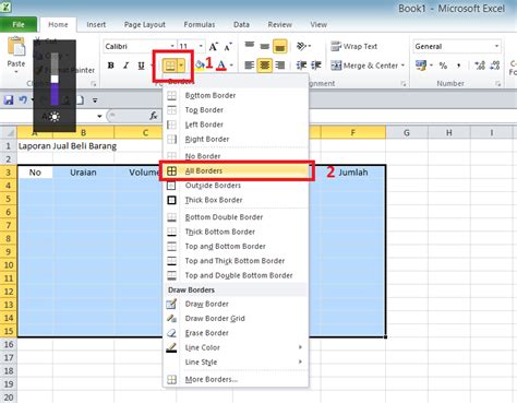 Membuat Tabel Laporan Pada Ms Excel 2010 Belajar Tutorial Office