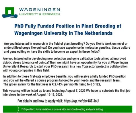 Dinesh Ghimire On Linkedin Phd Wageningen Plantbreeding Graduateschool Opportunity