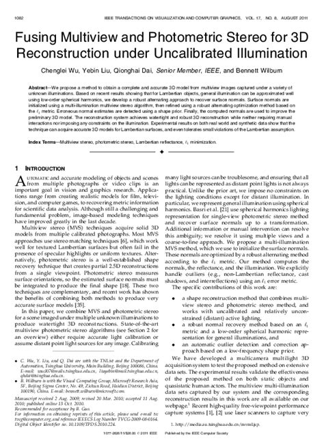 Pdf Fusing Multiview And Photometric Stereo For 3d Reconstruction