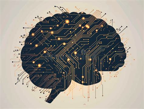 Abstract Human Brain With Circuit Board Artificial Intelligence