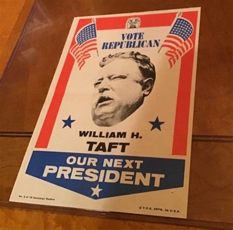 1972 Topps Campaign Posters 2 William H Taft Ebay