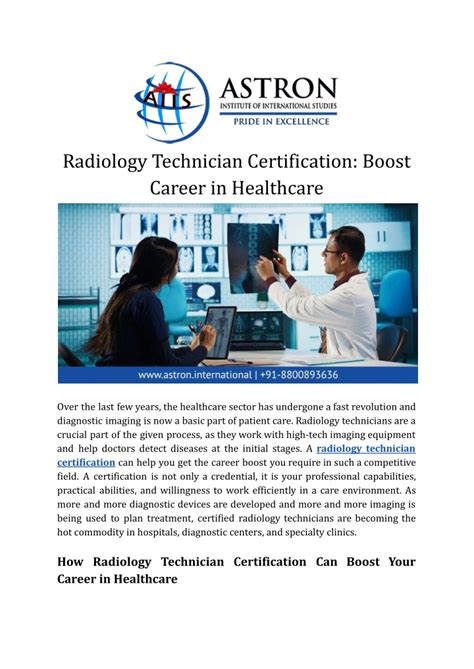 Ppt Radiology Technician Certification Boost Career In Healthcare Powerpoint Presentation