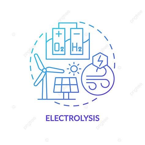 Electrólisis Azul Gradiente Concepto Icono Producción Economía Electrolizador Vector Png