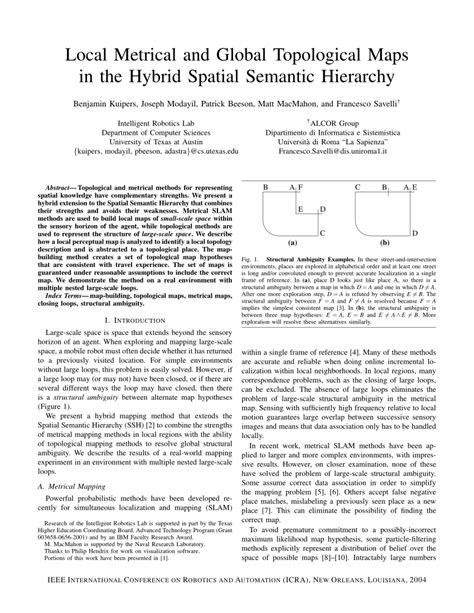 Pdf Local Metrical And Global Topological Maps In The Hybrid Spatial Semantic Hierarchy