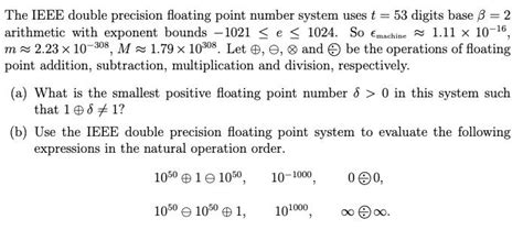 Solved 16 The IEEE Double Precision Floating Po SolutionInn