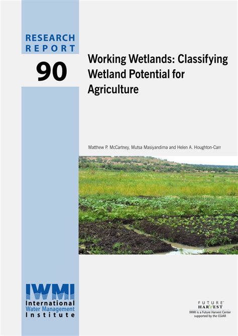 Pdf Working Wetlands Classifying Wetland Potential For Agriculture Pdf Working Wetlands Classifying Wetland Potential For Agriculture