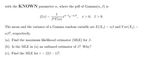 Solved 4 10 Points Let X1 X2 Xn Be A Random Sample From Chegg Com