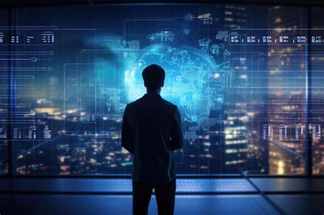 Premium Photo Man Programming Digital Technology For Data Management And Software Development