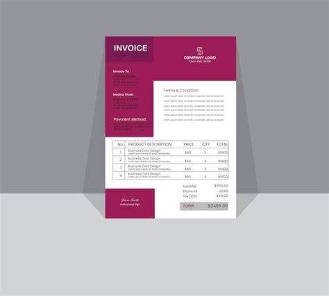 Premium Vector Creative Invoice Design Personal Visiting Invoice With Company Logo And Invoice