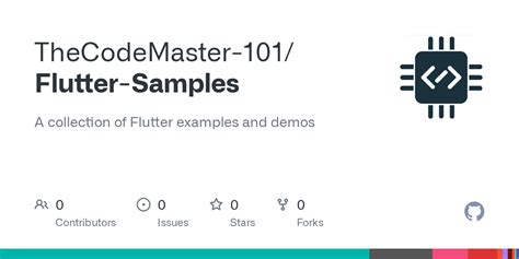 Github Thecodemaster 101flutter Samples A Collection Of Flutter
