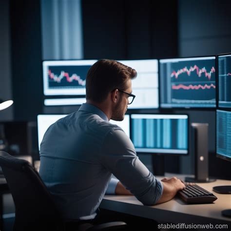 Man Analyzing Computer Sales Data Stable Diffusion Online