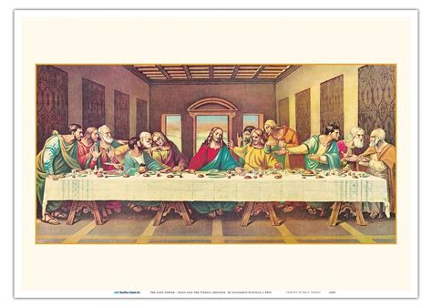 The Last Supper Jesus And The Twelve Apostles Vintage Religious Art