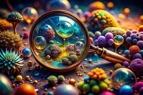 Unveiling Hidden Worlds A Surreal Macro Exploration Of Nested Magnifying Glasses Capturing