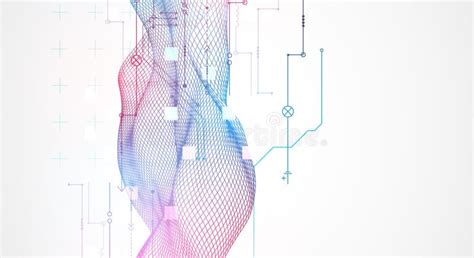 Wireframe Big Data Concept Abstract Digital Futuristic Vector Illustration On Technology
