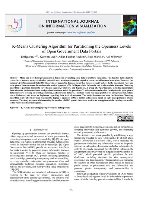 Pdf K Means Clustering Algorithm For Partitioning The Openness Levels