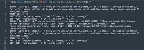 Bug Error Update Dari 21 10 Ke 23 02 Error Issue 6434 OpenSID